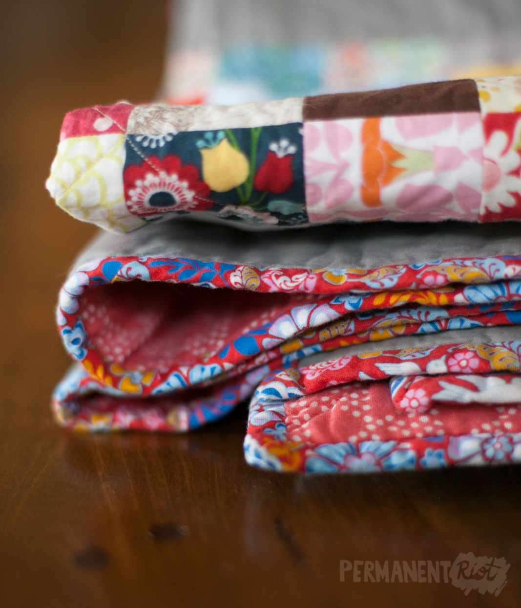 Patchwork scrap quilt – 8 years of scraps! – Permanent Riot